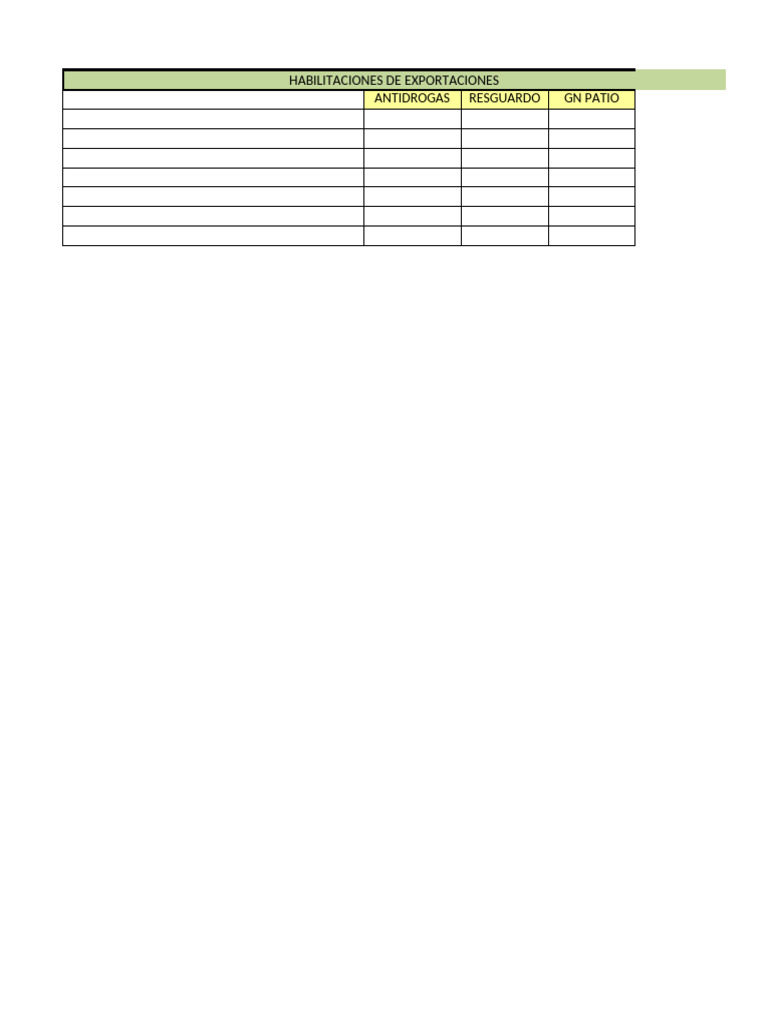 Formatos Excel | PDF