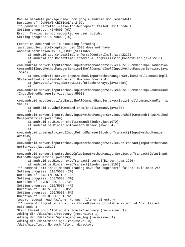 Bugreport CPH2471T2 SP1A.210812.016 2025 02 01 23 03 50 Dumpstate - Log 17243 | PDF | Java ...