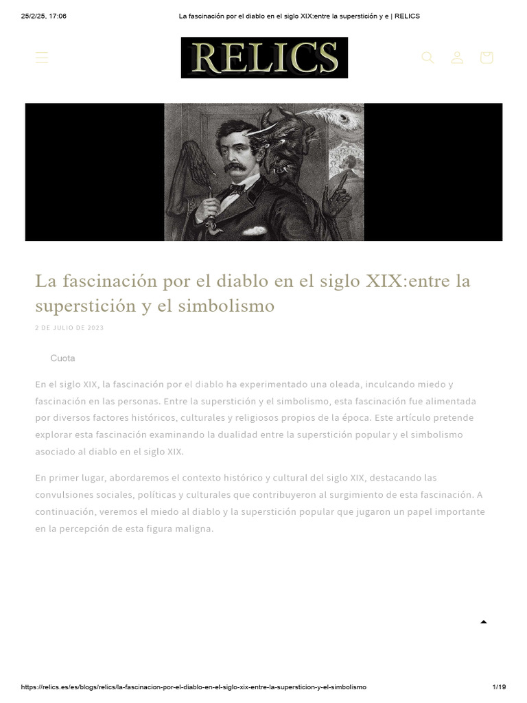 La Fascinación Por El Diablo en El Siglo XIX - Entre La Superstición y e - RELICS | PDF | Oculto ...