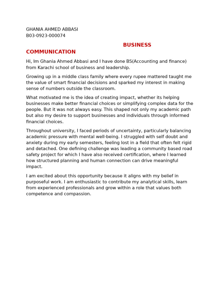 Bilal Soomro Buss-Comm | PDF