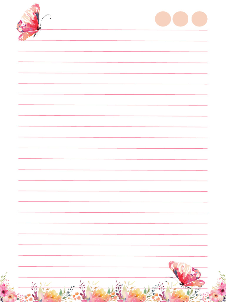 15x21 notas linea rosada con mariposa | PDF
