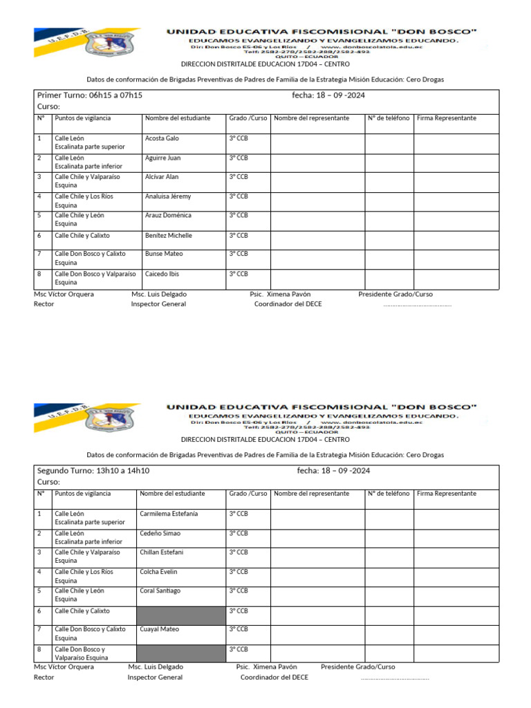 30a7def5 DISTRIBUCION DE BRIGADAS 3CBB 2024 2025 | PDF