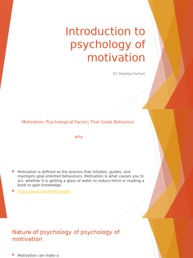 Introduction To Psychology of Motivation | PDF | Motivational | Motivation