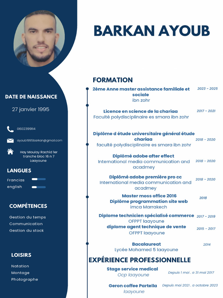 CV Français Simple Moderne Bleu PDF | PDF