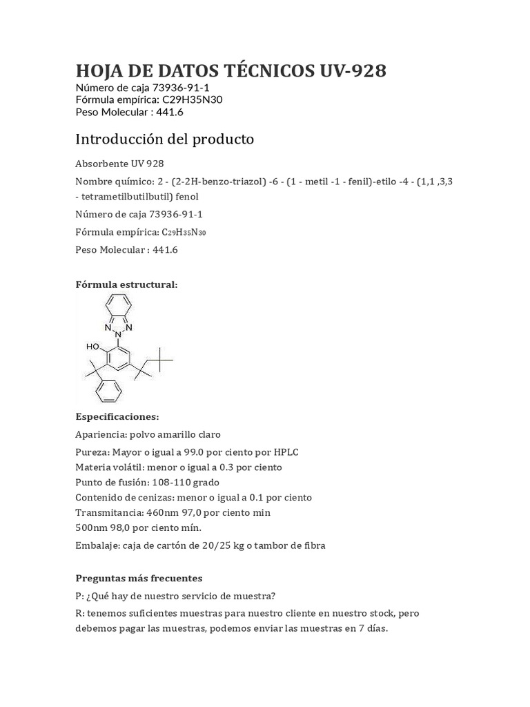 Hoja de Datos Técnicos Uv Eversb 71 | PDF