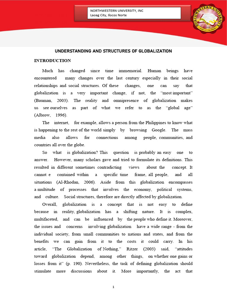 Unit I & II Understanding and Structures of Globalization | PDF | Opec ...