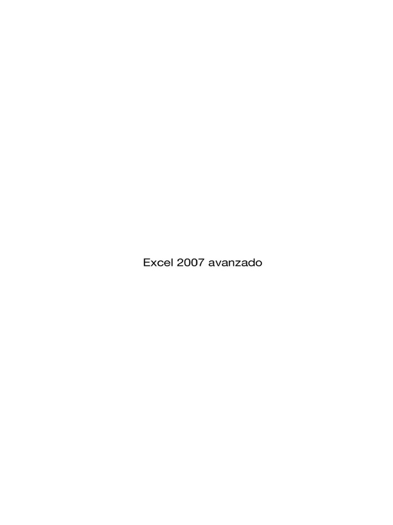 Curs Excel 2007 Avanzado | PDF