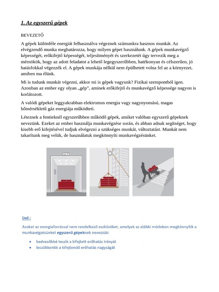 Egyszerű Gépek | PDF