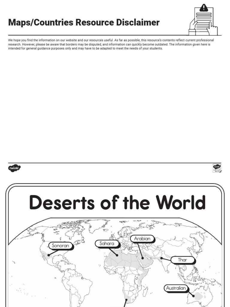 BW World Deserts Map | PDF