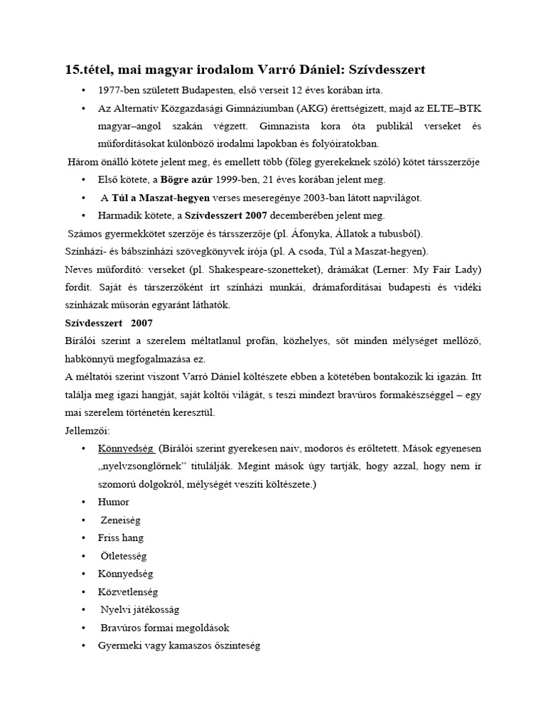 15.tétel, Varró D. | PDF