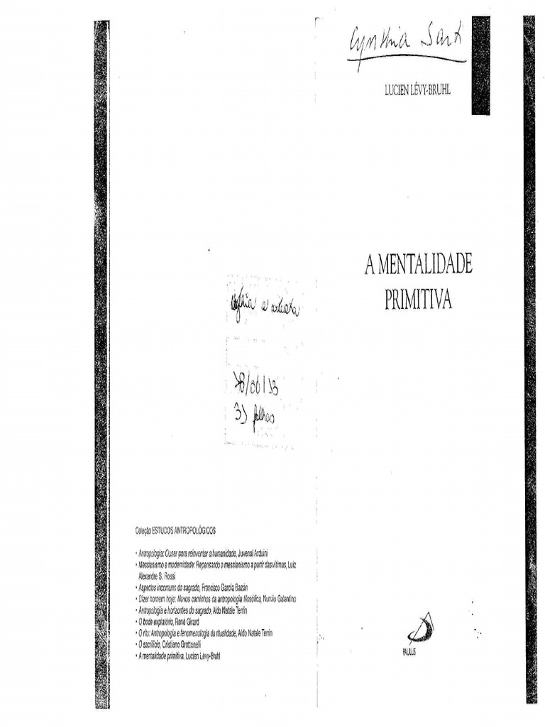 LEVY BRUHL 2c Lucien A Mentalidade Primi | PDF