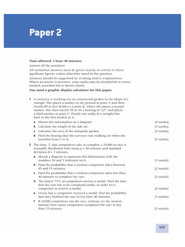 Mathematics SL - Applications and Interpretations - Oxford Paper 2 ...