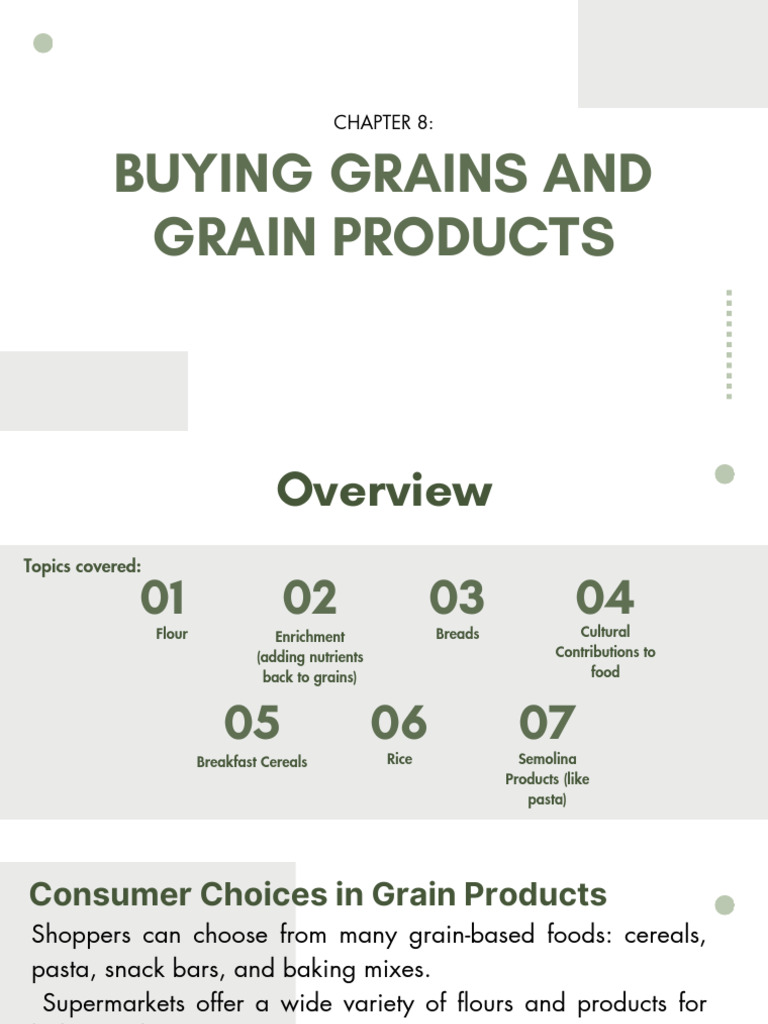 Buying Grains And Grain Products Pdf Flour Pasta