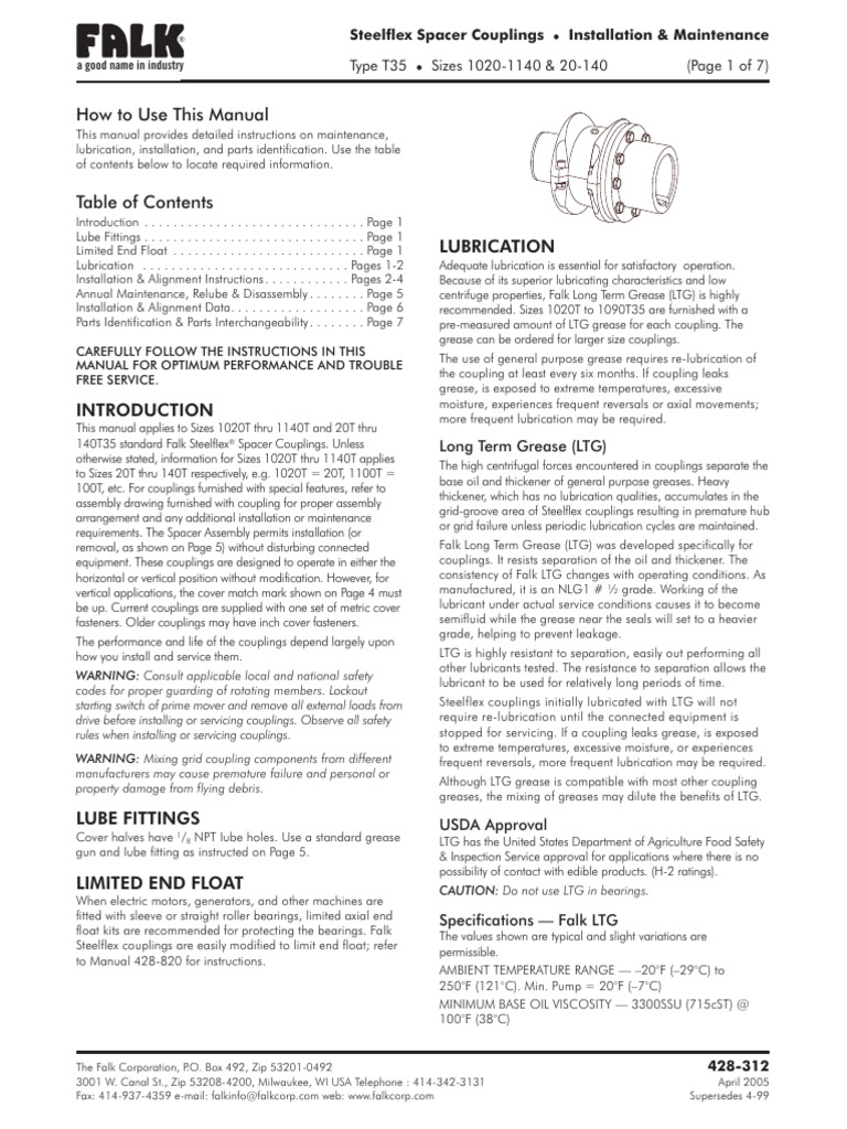 Man Mont y Mant SteelFlex T35 | PDF | Bearing (Mechanical) | Mechanical ...