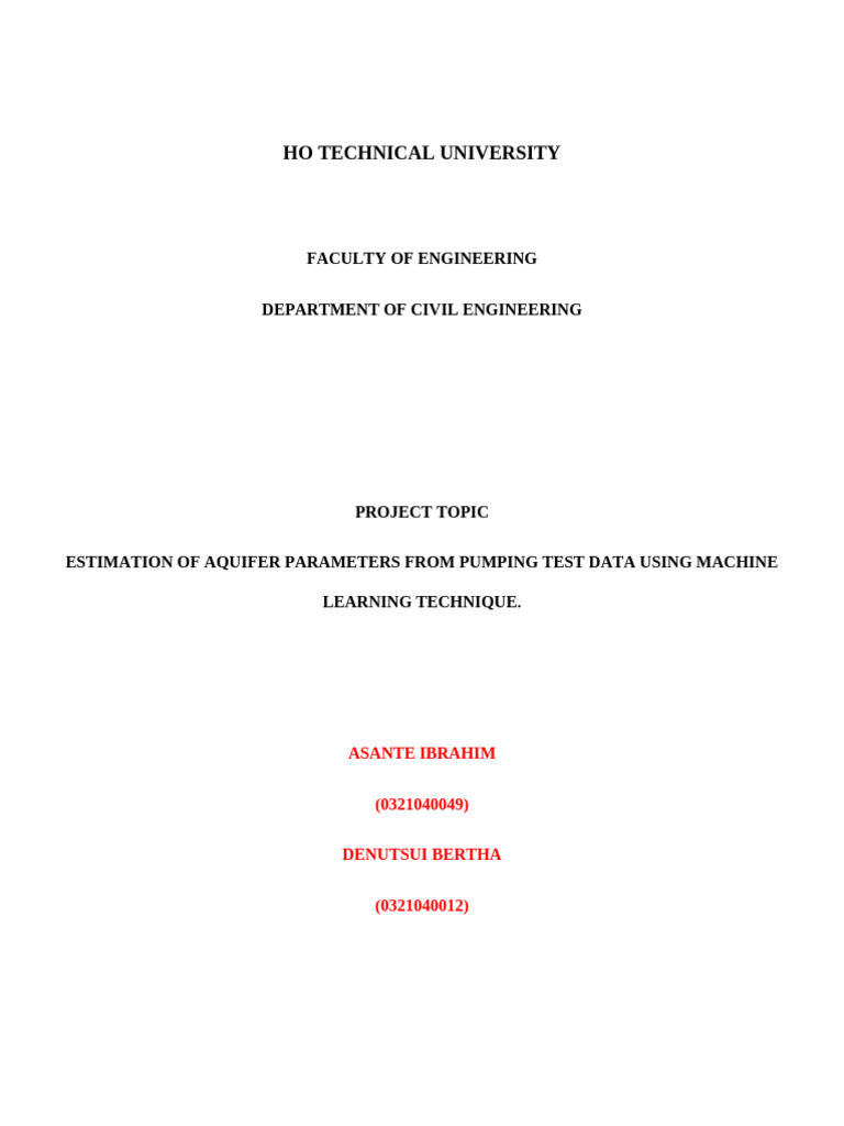 Final Year Project Report | PDF | Hydrogeology | Machine Learning