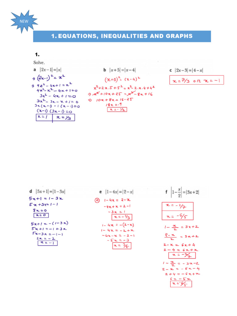 Equations, Inequalities and Graphs | PDF