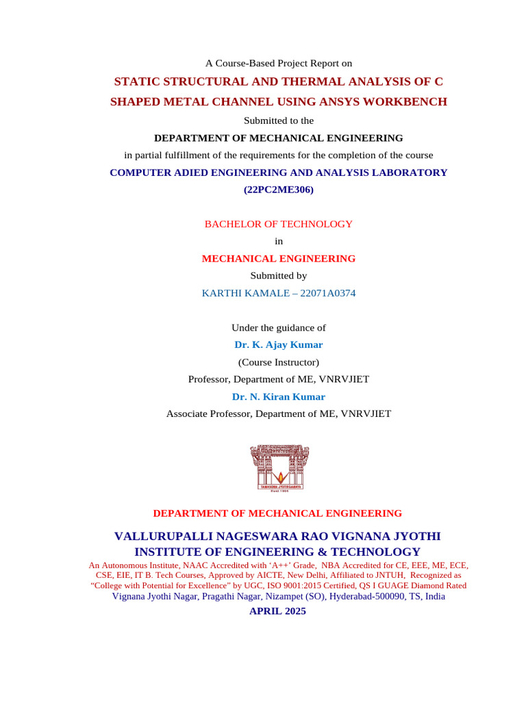 C Shaped Metal Channel Analysis | PDF | Deformation (Engineering ...