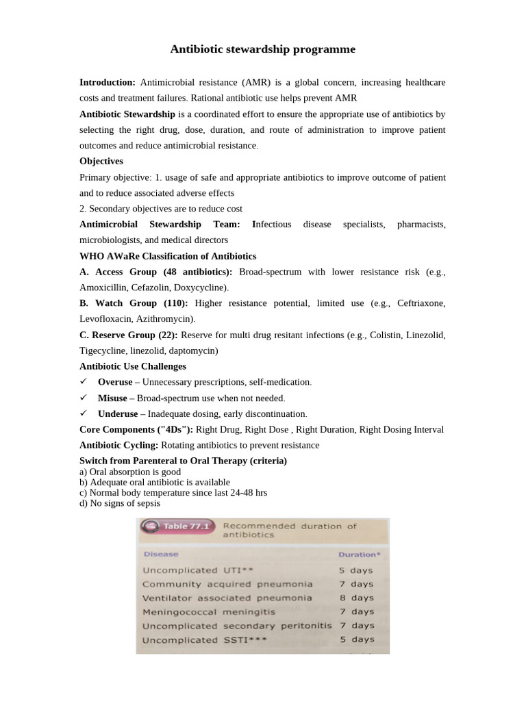 Antibiotic stewardship programme | PDF