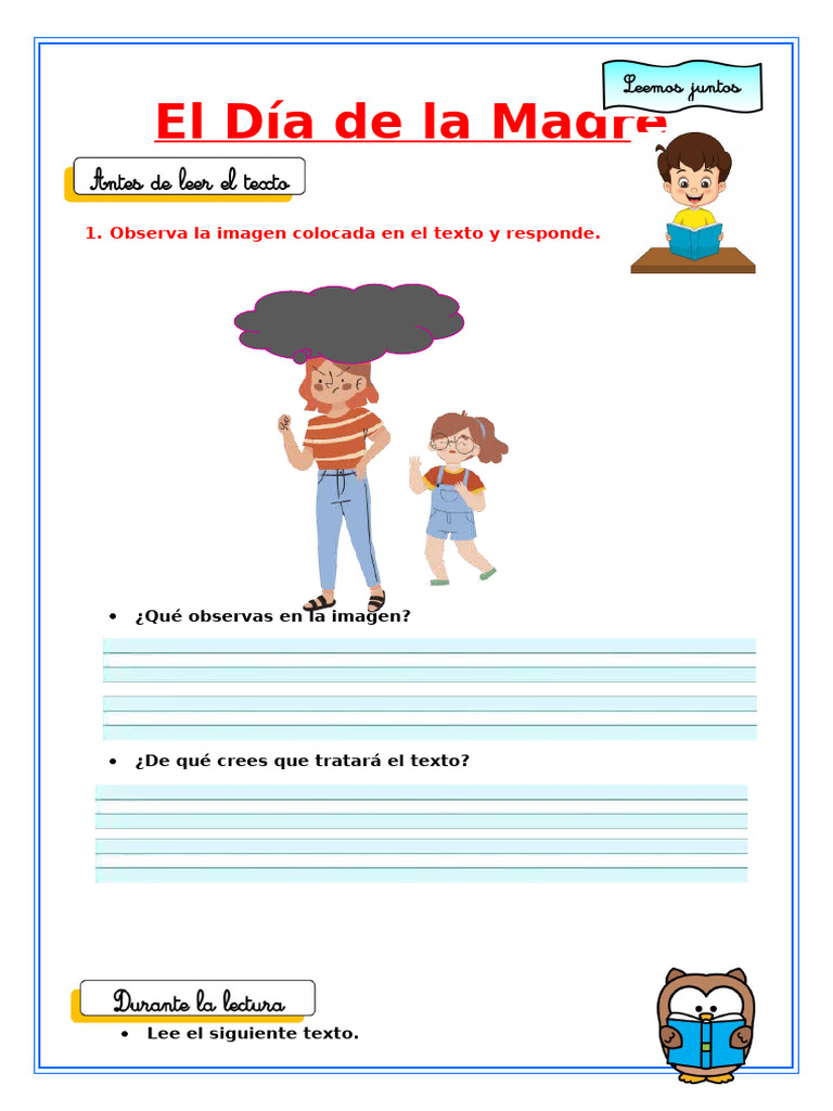 3° y 4° PLAN LECTOR DIA DE LA MADRE | PDF