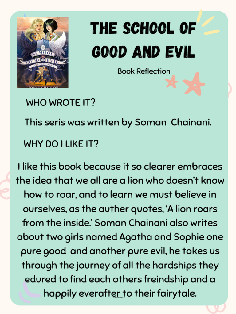 Reflection on The School of Good and Evil | PDF