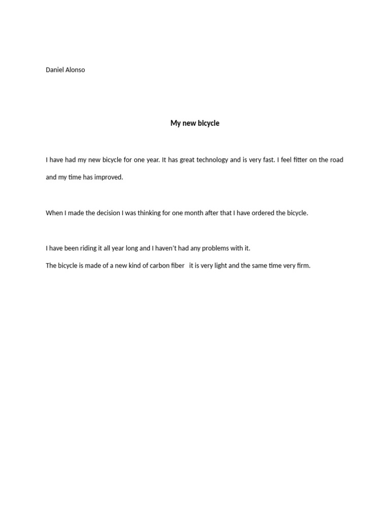My New Bicycle | PDF