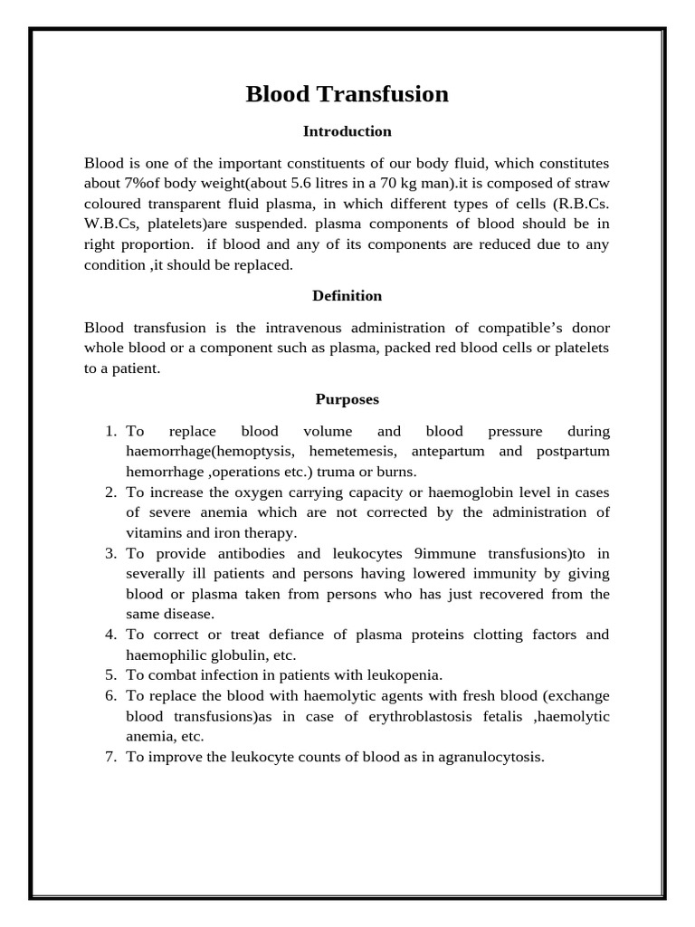 126361705-Blood-Transfusion (1) | PDF | Blood Type | Immunology
