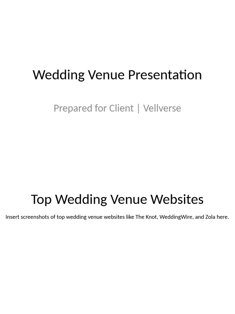 Vellverse Wedding Venue Presentation | PDF