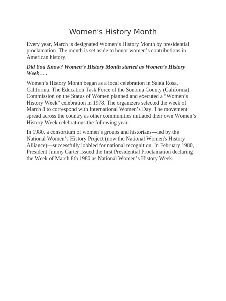 Women's History Month | PDF