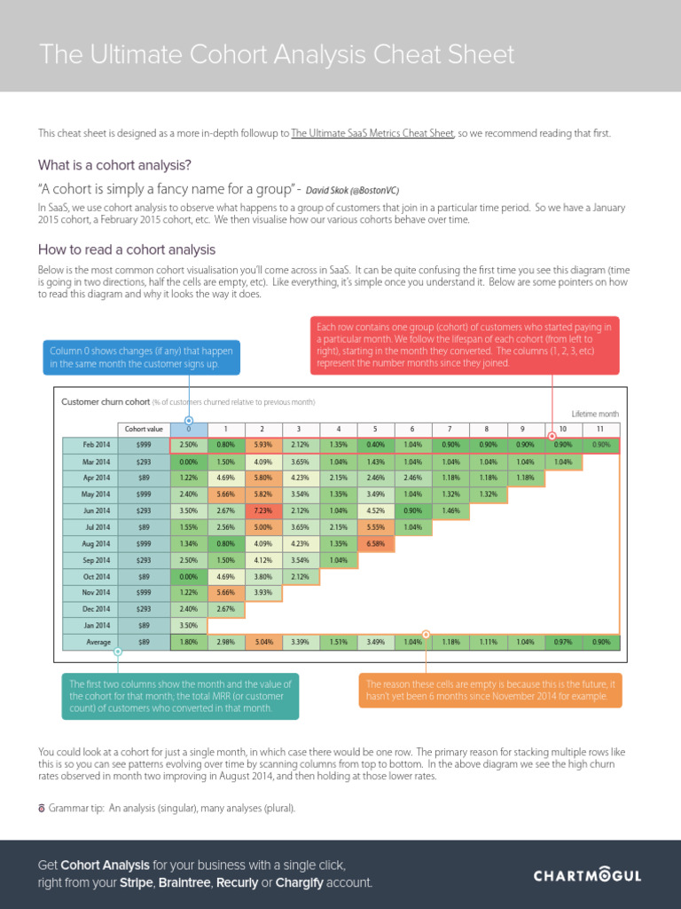 The Ultimate Cohort Analysis Cheat Sheet | PDF