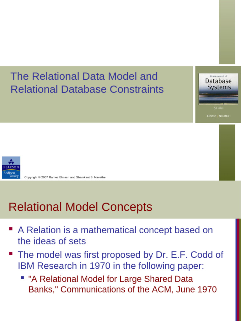 4 - The Relational Data Model and Relational Database Constraints | PDF | Relational Model ...