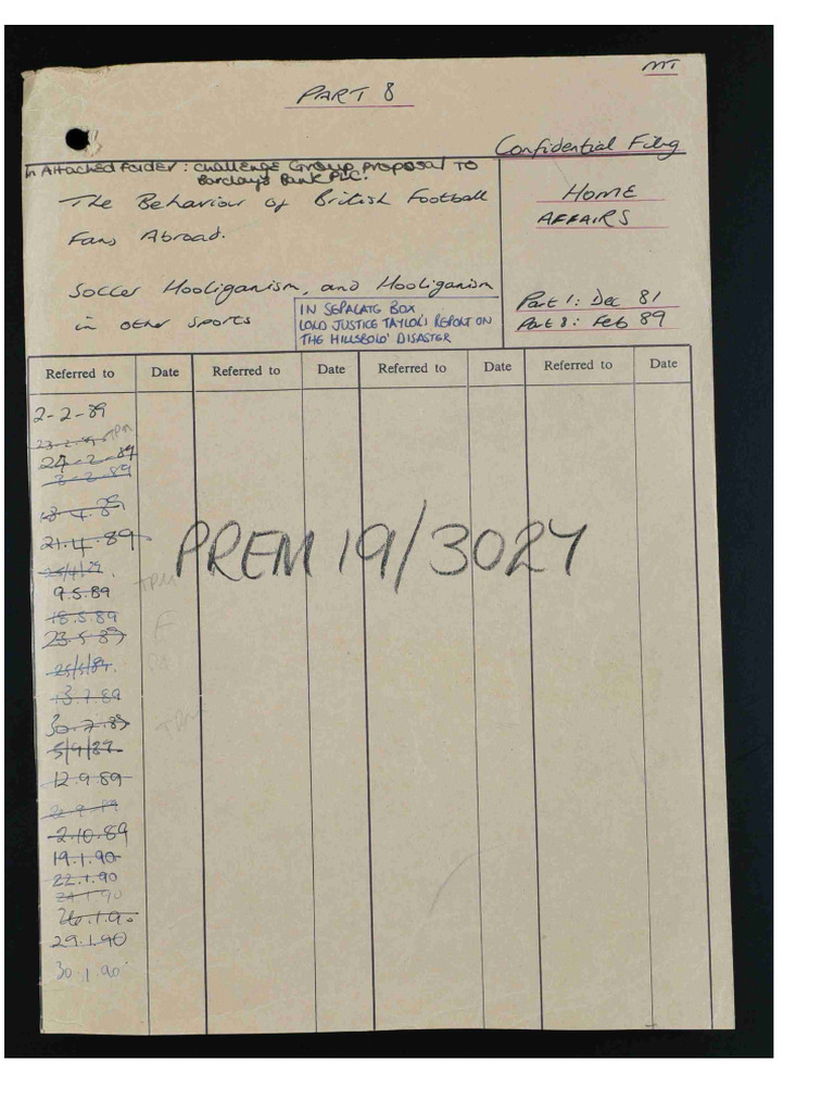 National Archives Reference PREM 19/3027 | PDF