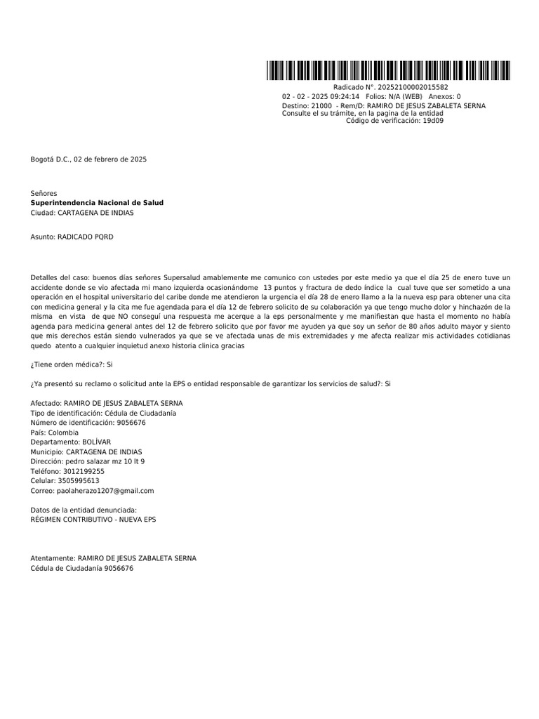 Radicado Ramiro | PDF