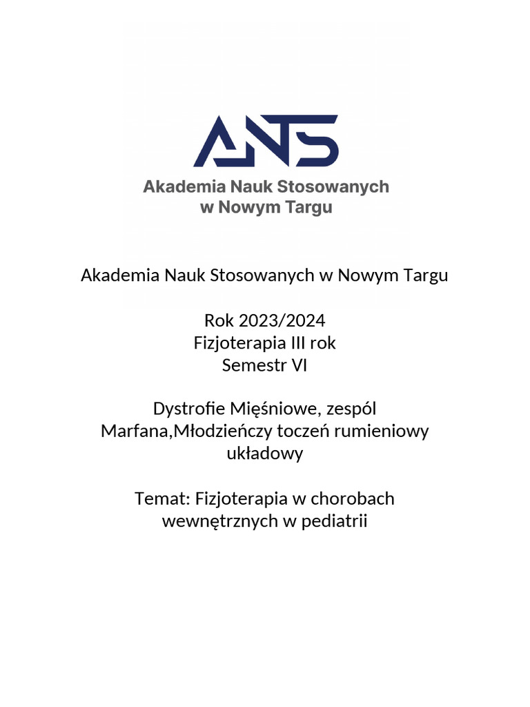 Choroby Dystrofie Mięsniowe | PDF