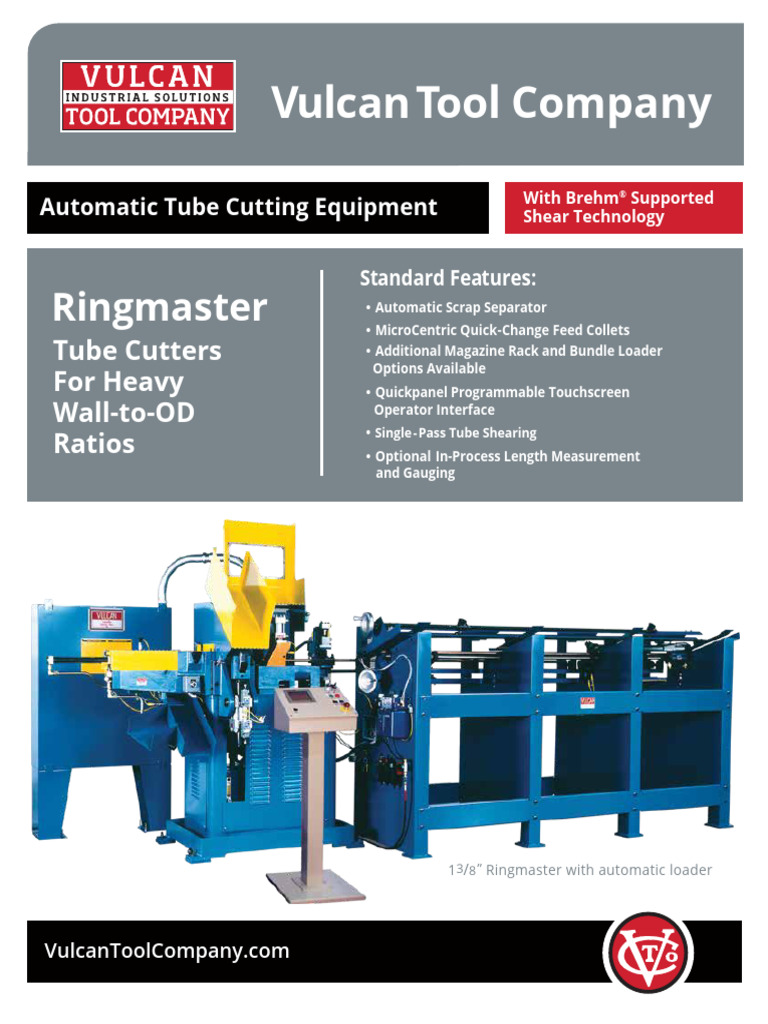 Tube Cutting Machine - Vulcan Ringmaster | PDF | Mechanical Engineering