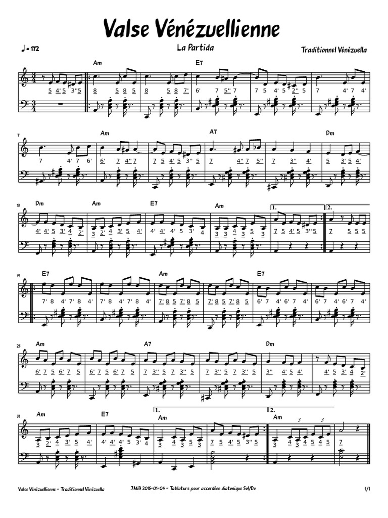 Valse Vnzuellienne - La Partida - Marc Perrone | PDF