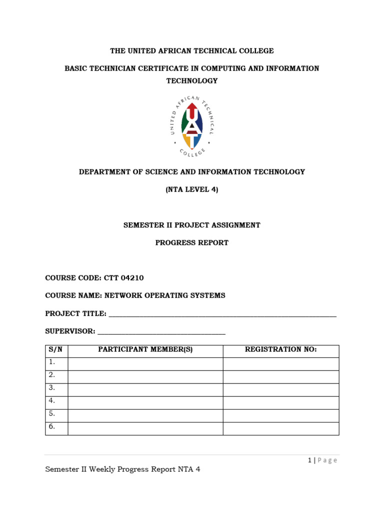 Project Progress Report Template | PDF