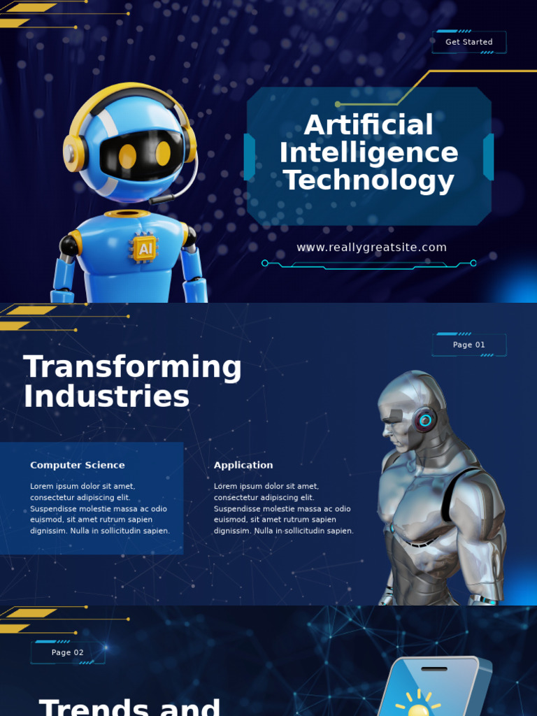 Blue Futuristic 3D Artificial Intelligence Technology Presentation ...