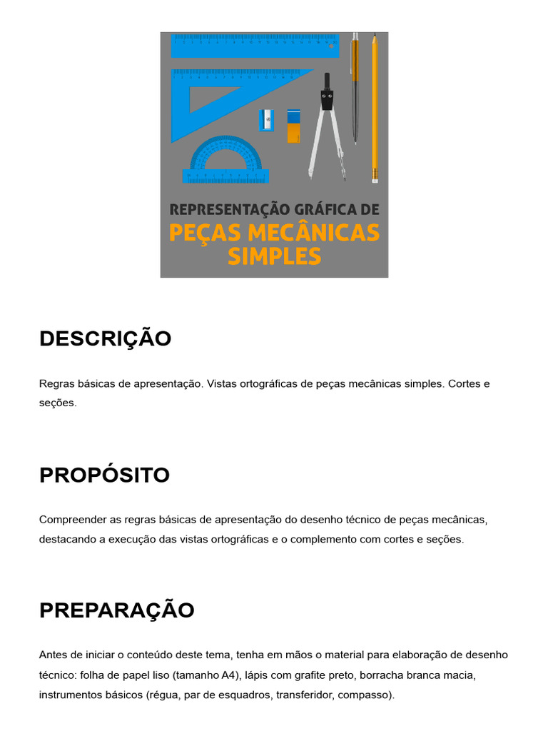 Representação Gráfica de Peças Mecânicas Simples | PDF | Desenho ...