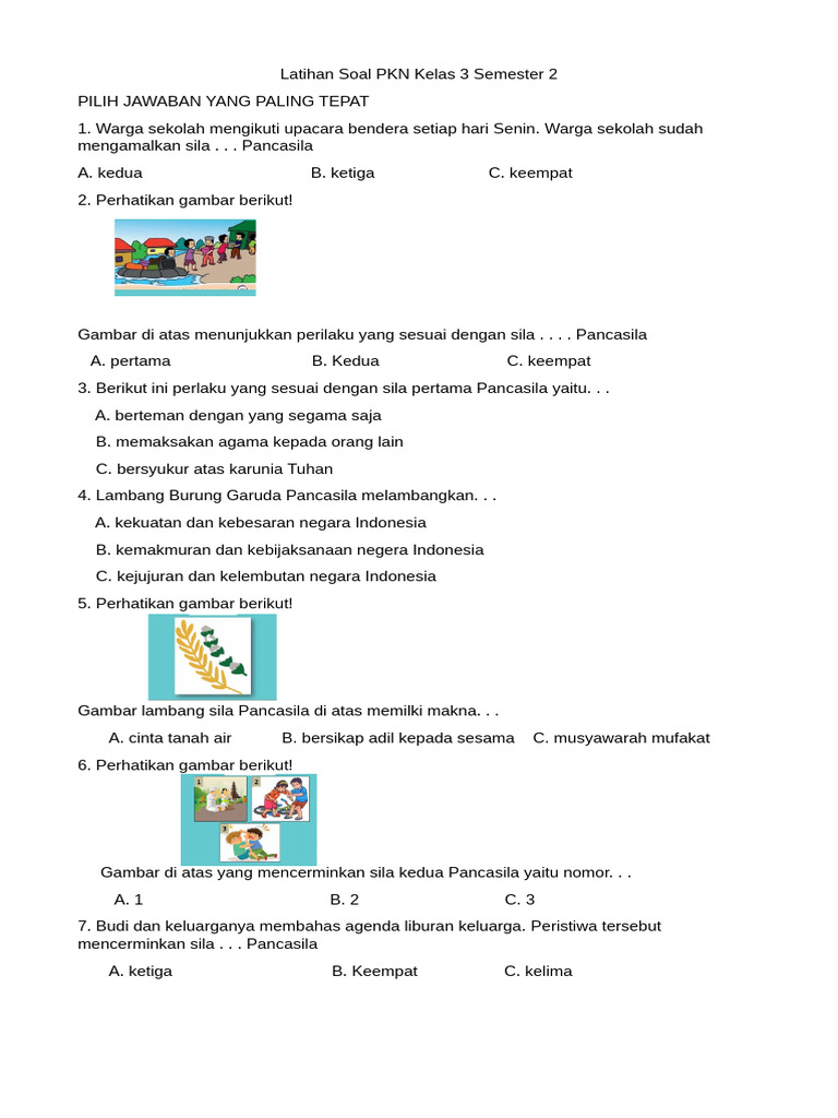 Latihan Soal PKN Kelas 3 Semester 2 | PDF