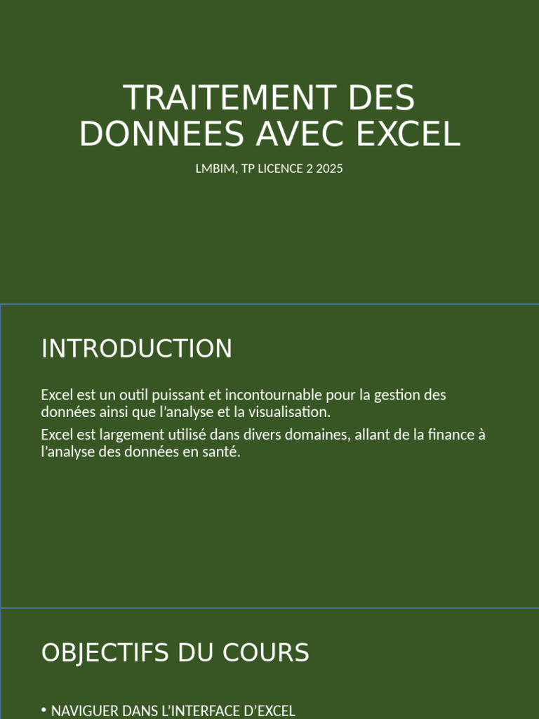 Traitement des données avec Excel | PDF | Microsoft Excel | Informatique