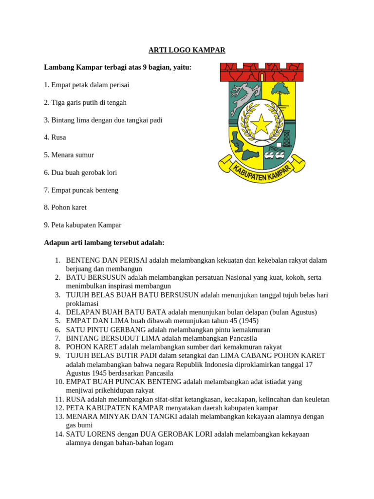 Arti Logo Kampar Dan Prop Riau | PDF