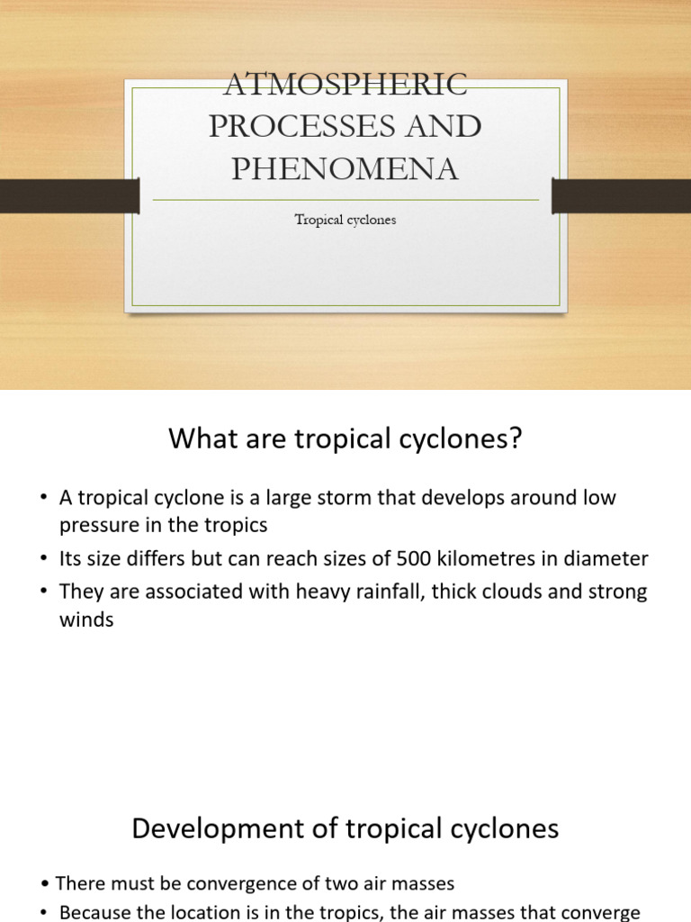 ATMOSPHERIC PROCESSES AND PHENOMENA-Tropical Cyclones | PDF | Cyclone ...