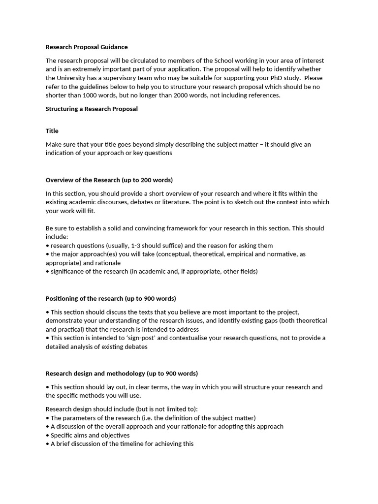 Research Proposal Structure Guide | PDF | Methodology | Liberal Arts ...