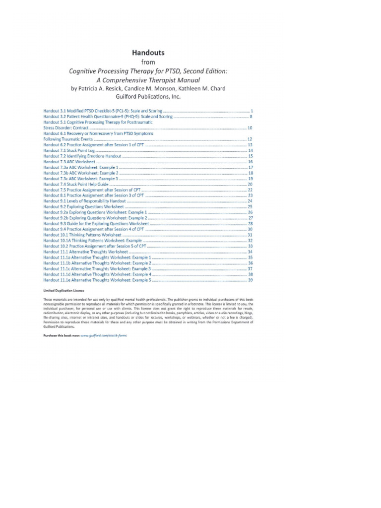 CPT Client Handouts | PDF