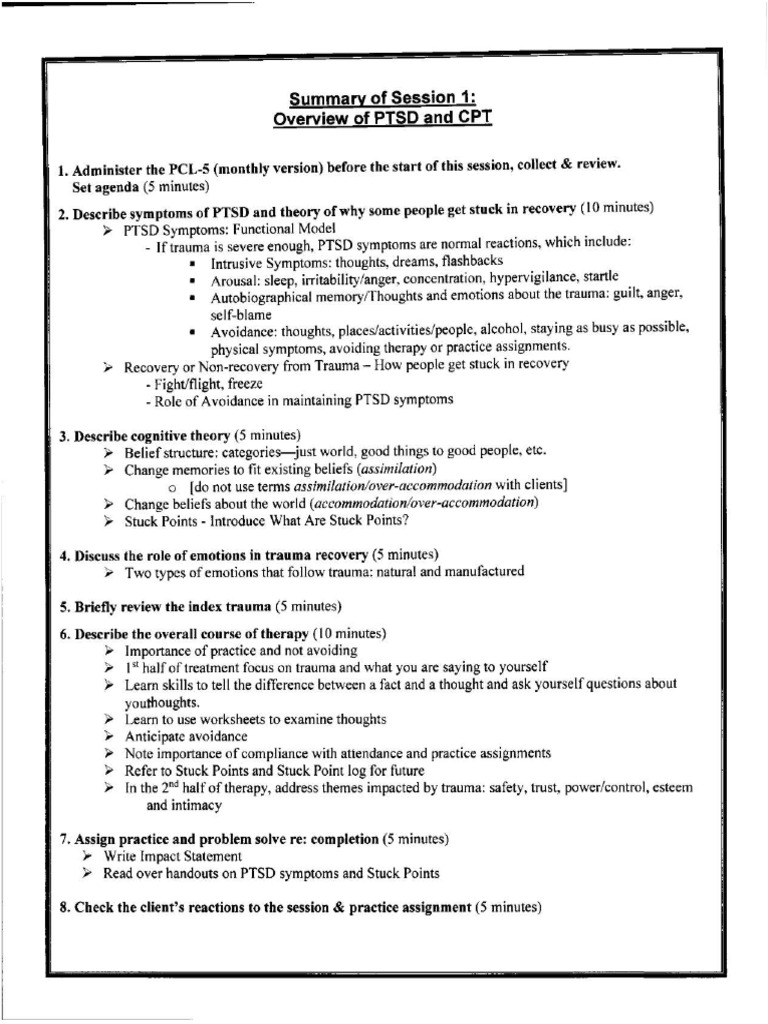 CPT Session Summaries | PDF