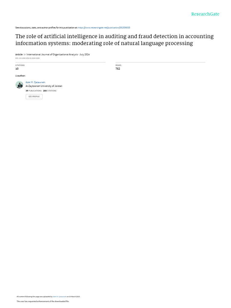 The Role of Artificial Intelligence in Auditing and Fraud Detection in ...