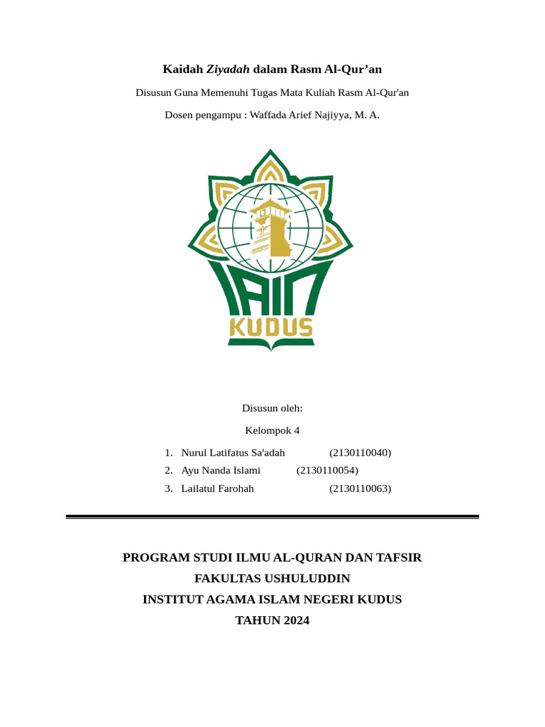 Kel 4 Rasm Qur'an (Kaidah Ziyadah) | PDF
