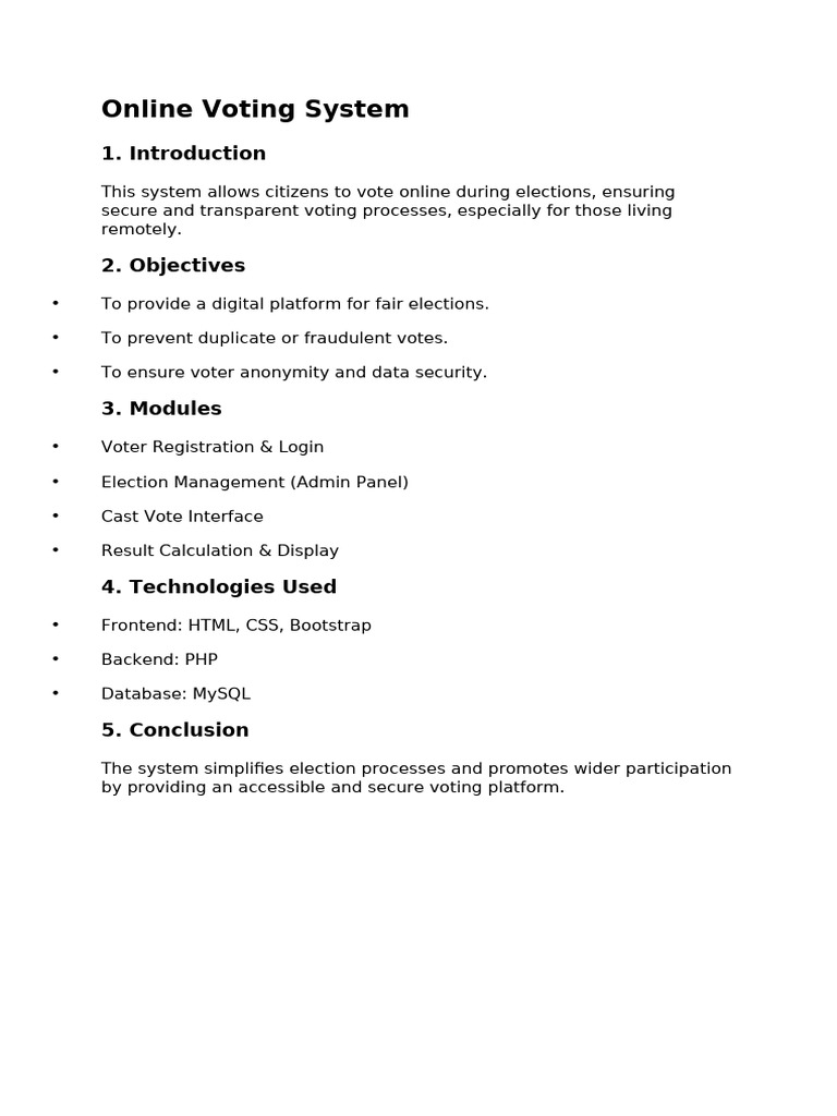 Online Voting System | PDF