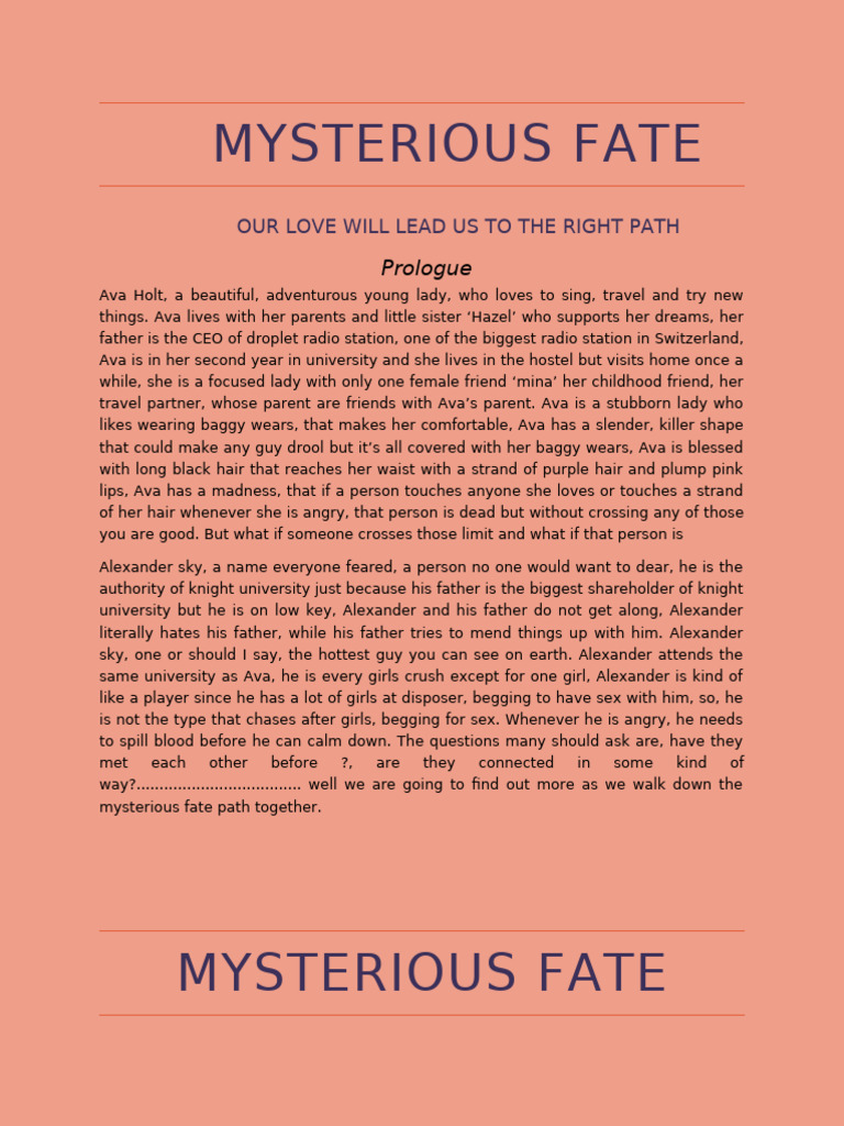 Mysterious Fate | PDF