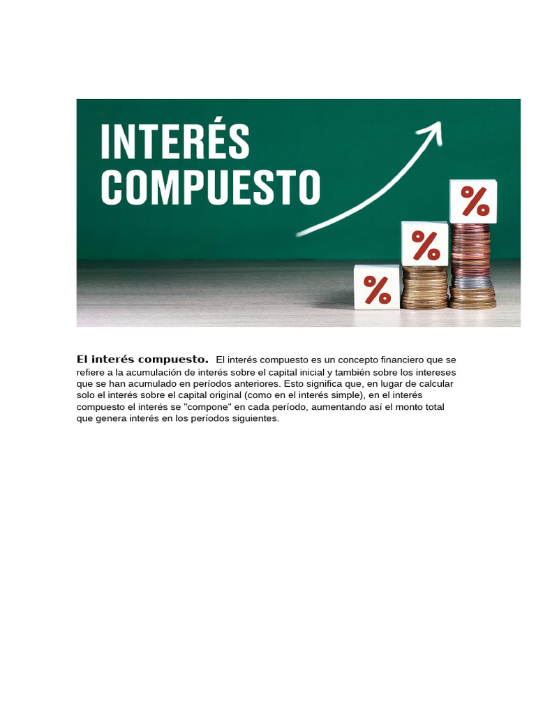 Interés Compuesto: Conceptos Clave y Cálculos | PDF | Interés | Interés ...